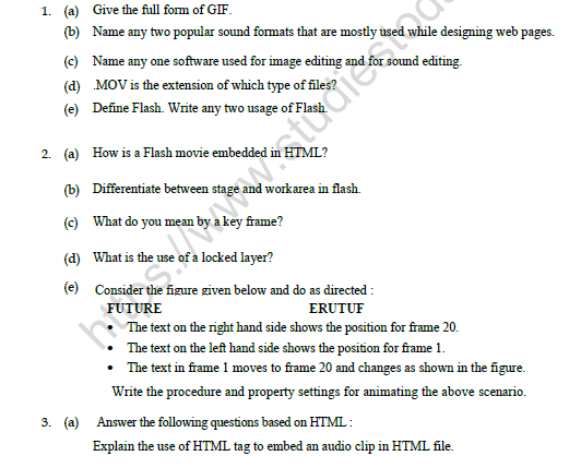 CBSE Class 12 Multimedia Web Tech Question Paper 2022 Set A Solved